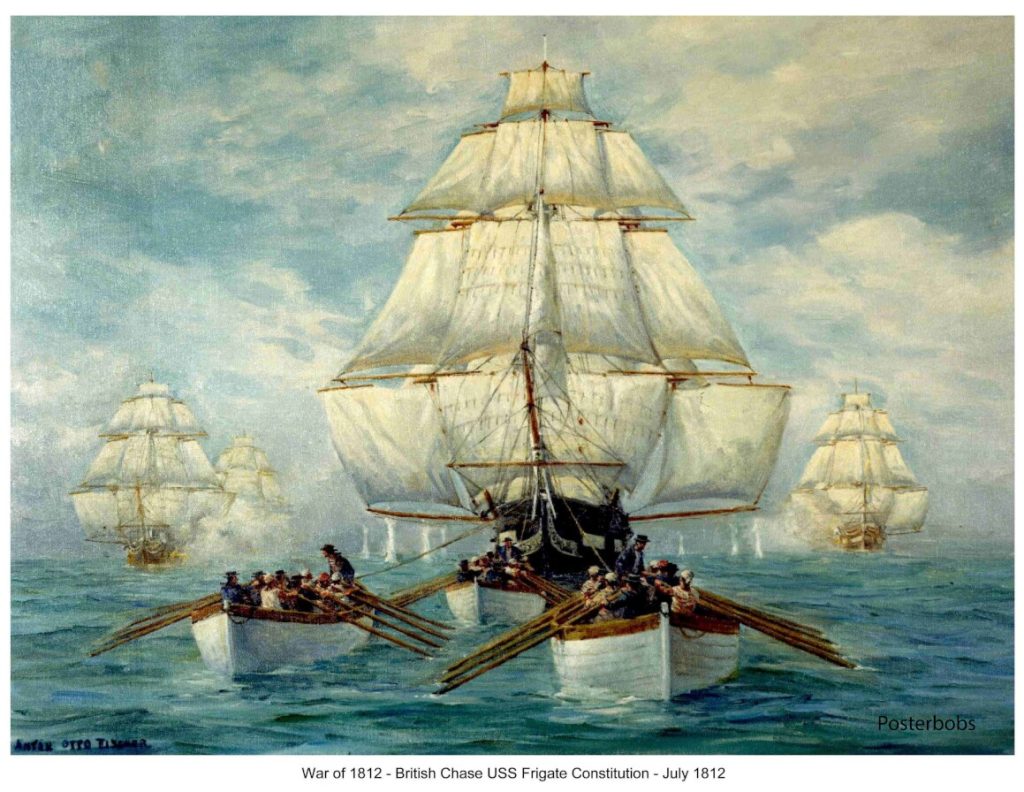 British Chase USS Frigate Constitution - Posterbobs.com