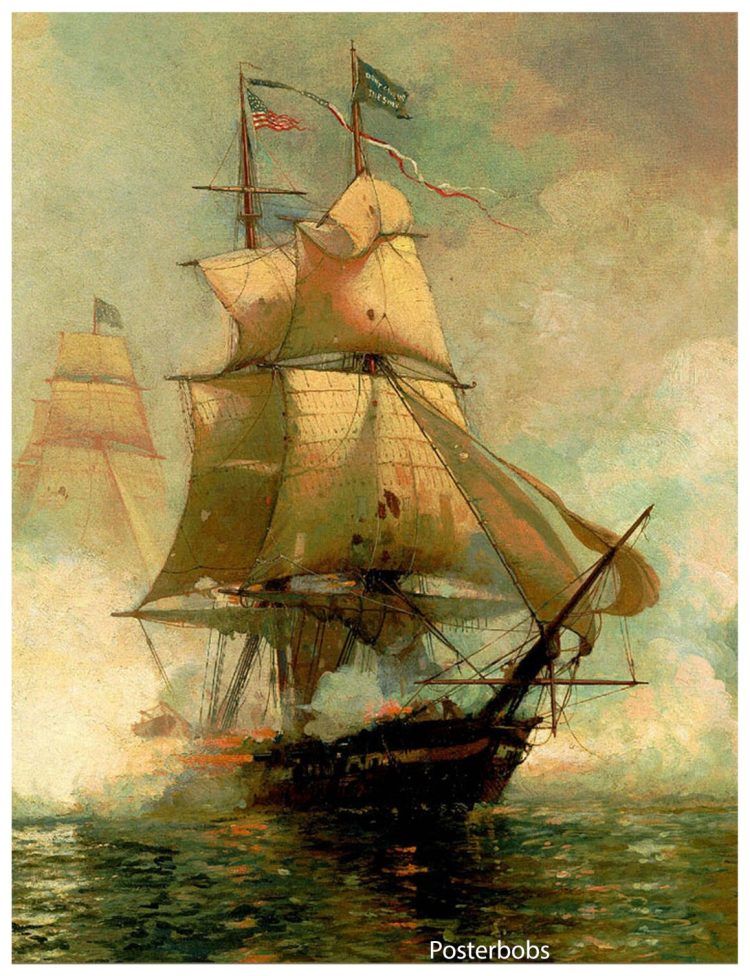 British Chase USS Frigate Constitution – Posterbobs.com