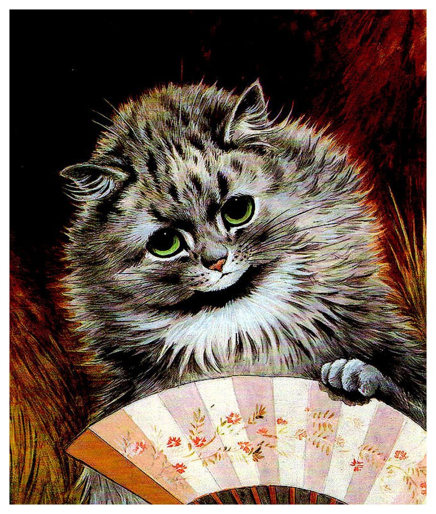 Louis Wain : Rare and Unique light canvas Giclees